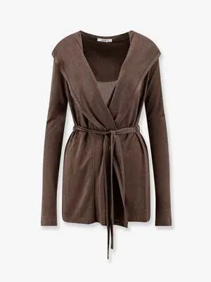 Max Mara Yocell And Silk Blend Cardigan - Brown