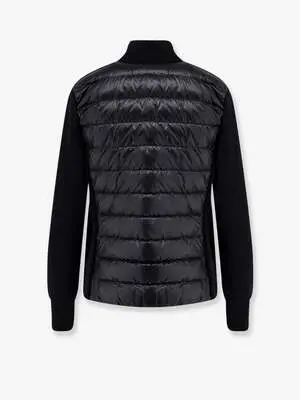 Moncler Cardigan Down Jacket With Tricot Inserts