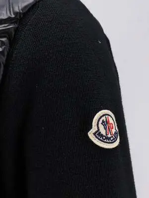 Moncler Cardigan Down Jacket With Tricot Inserts