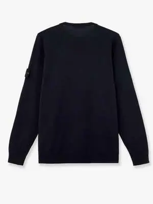 Stone Island Wool Sweater With Side Logo Patch