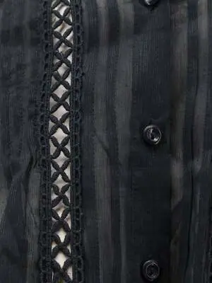 MARANT ETOILE Viscose And Linen Shirt With Embroidered Trim