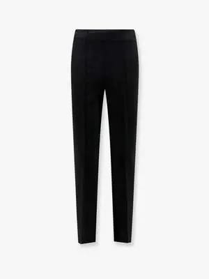 RÓHE Cigarette Leg Stretch Viscose Trousers - Black