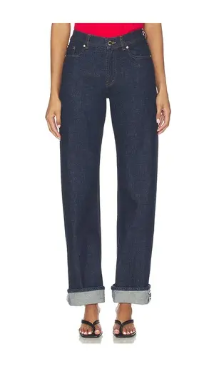 Casablanca Selvedge Embroidered Laurel Jeans In Blue