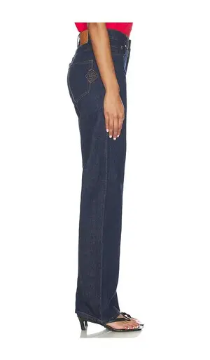 Casablanca Selvedge Embroidered Laurel Jeans In Blue