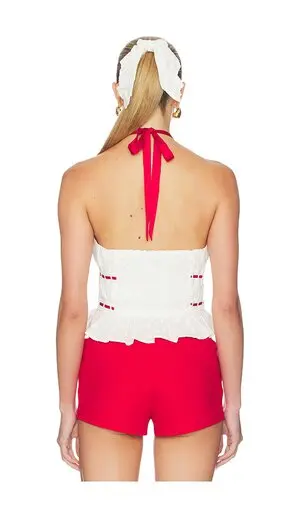 Majorelle Alessia Embroidered Halter Top