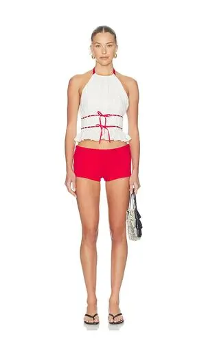 Majorelle Alessia Embroidered Halter Top