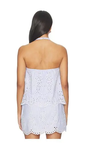 Hemant & Nandita Halter Neck Top In Blue