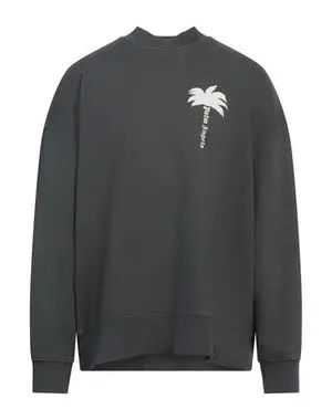 Palm Angels Sweatshirt Lead Size Cotton - Grey