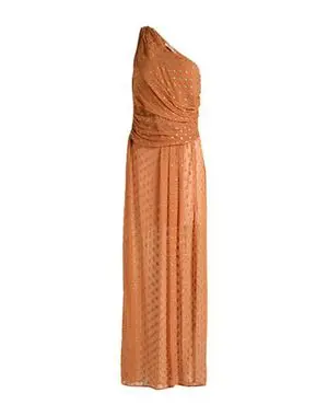 TWINSET Maxi Dress Rust Size Viscose, Polyester - Red