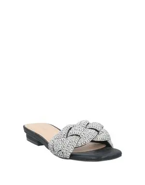 Menbur Embellished Textile Fiber Slide Sandals