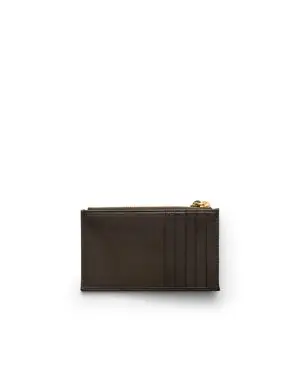 Prada Leather Card Holder With Zipper