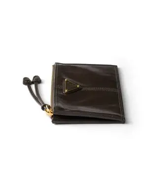 Prada Leather Card Holder With Zipper