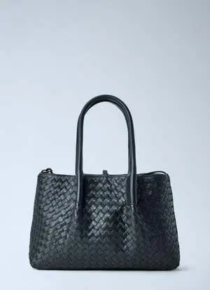 Bottega Veneta Pinacoteca Medium Handbag - Black