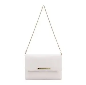 PAUL COSTELLOE Tilda Leather Clutch Blanc De Blanc - White