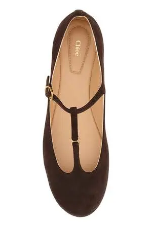 Chloé Dark Suede Marcie Ballerinas