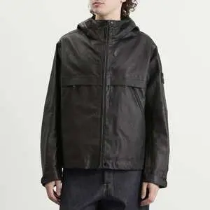Stone Island Leather Organza Hooded Jacket