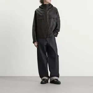 Stone Island Leather Organza Hooded Jacket