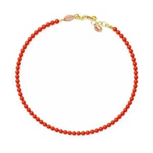 UNALOE Red Coral And Gold Vermeil Necklace - Silver/red