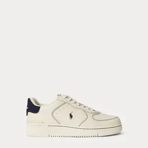 Ralph Lauren Masters Court Leather Sneaker - Ecru/navy