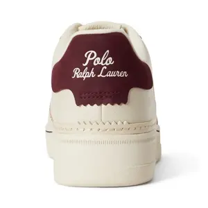 Ralph Lauren Masters Court Leather Sneakers - Ecru/wine