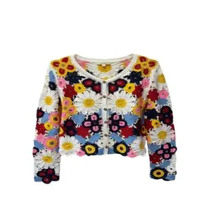Saachi Flower Lace Crochet Ivory Jacket