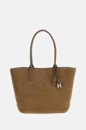 Hogan Suede Shopping Bag With Embossed Logo