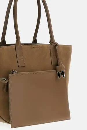 Hogan Suede Shopping Bag With Embossed Logo