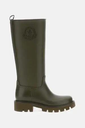 Moncler Knee High Rain Boots With Drawstring - Verde