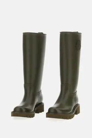 Moncler Knee High Rain Boots With Drawstring - Verde