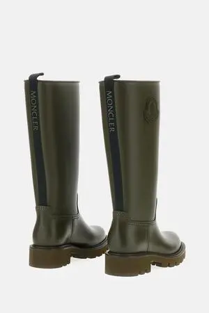 Moncler Knee High Rain Boots With Drawstring - Verde