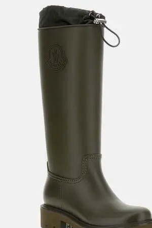 Moncler Knee High Rain Boots With Drawstring - Verde