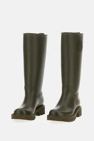 Moncler Knee High Rain Boots With Drawstring - Verde