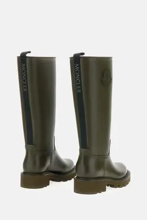 Moncler Knee High Rain Boots With Drawstring - Verde