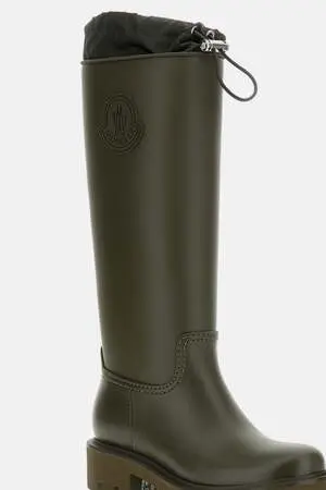 Moncler Knee High Rain Boots With Drawstring - Verde