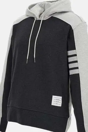 Thom Browne 4-bar Colorblock Hoodie - Grey