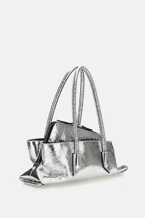 Attico La Passeggiata Small Top Handle Bag - Silver