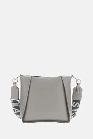 Stella McCartney Logo Crossbody Bag With Grainy Strap - Grigio