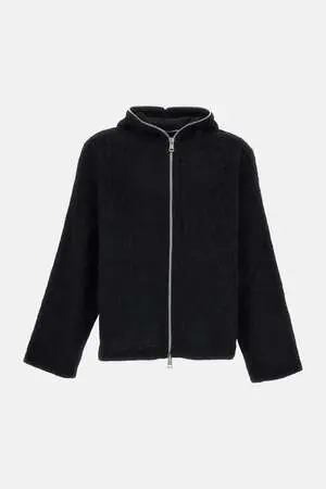 Our Legacy Full-zip Wool Blend Hooded Sweater - Nero