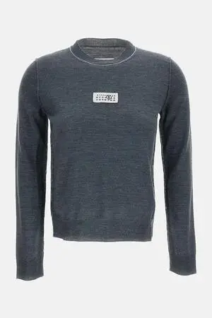 MAISON MARGIELA Knit Wool-blend Crew-neck Sweater - Grey