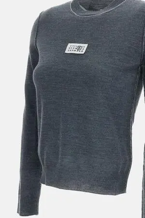 MAISON MARGIELA Knit Wool-blend Crew-neck Sweater - Grey