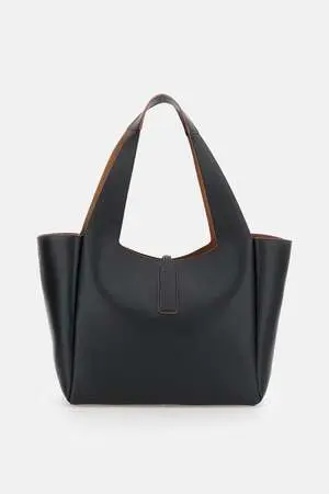 Hogan Leather Tote Bag With Embossed Logo Pendant