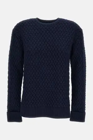 Bottega Veneta Cable-knit Wool Sweater - Blu