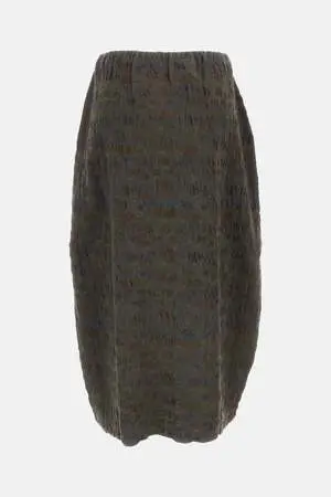 BOBOUTIC Midi Knit Skirt With Jacquard Pattern
