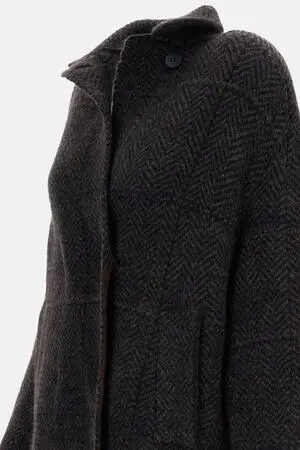 BOBOUTIC Double-breasted Mélange Yarn Coat