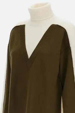 MAISON MARGIELA Wool Color-block Turtleneck Sweater - Multicolore