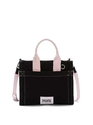 Pink Mini Crossbody Tote Bag - Black
