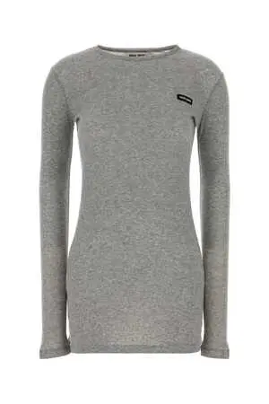Miu Miu Grey Cotton Mini Dress - Gray