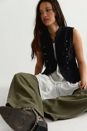 Free People Hearts On Fire Band Vest - Black
