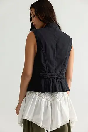 Free People Hearts On Fire Band Vest - Black