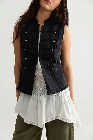Free People Hearts On Fire Band Vest - Black